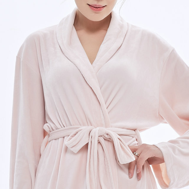 Luxury Short Flannel Fleece Hotel Style Robes Women Spring Bathrobes ...