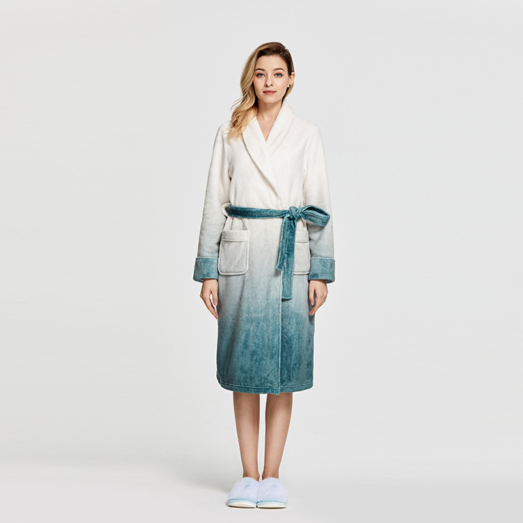 Women Long Plush Robe Warm White Hooded Bathrobe Fleece Women Set - Buy ...