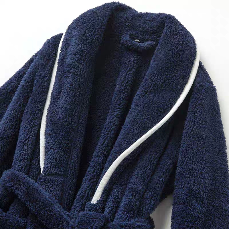 Home Textile China Womens Bathrobe Custom Made Mature Solid Flannel ...